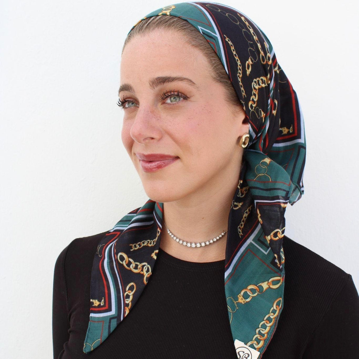 The Scarf Bar Emerald Chain Headscarf – From Head To Hose